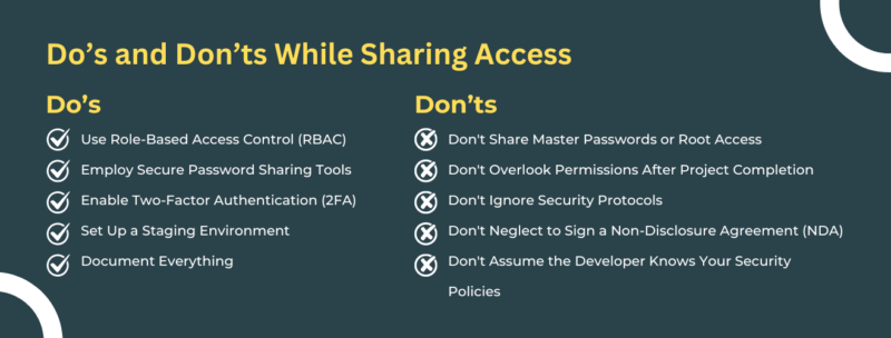 Dos and Don'ts for Sharing Access with Your Web Developer Safely